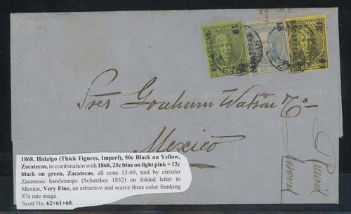 59 Mexico 1868 Covers - Gregg Nelson Stamps